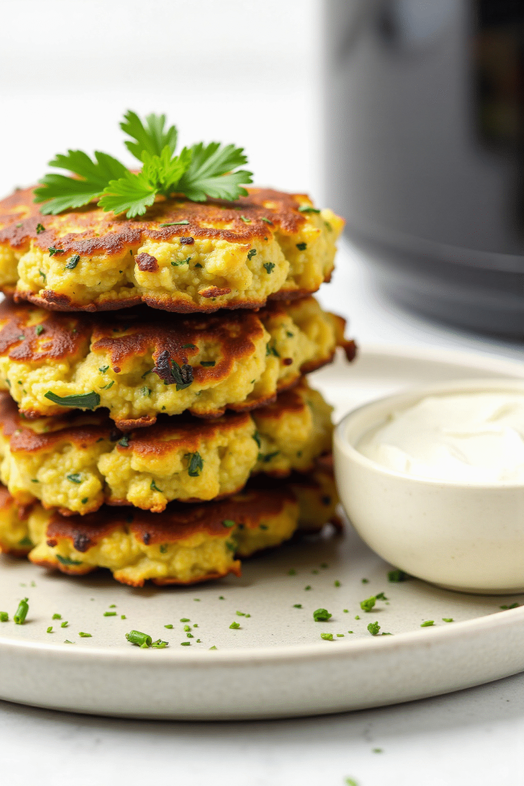 Crunchy Delights: Air-Fried High-Protein, Low-Carb Zucchini Fritters ...